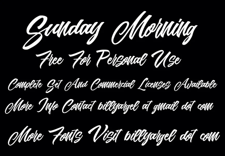 Sunday Morning Personal Use Font | Download Free Font | FontChase